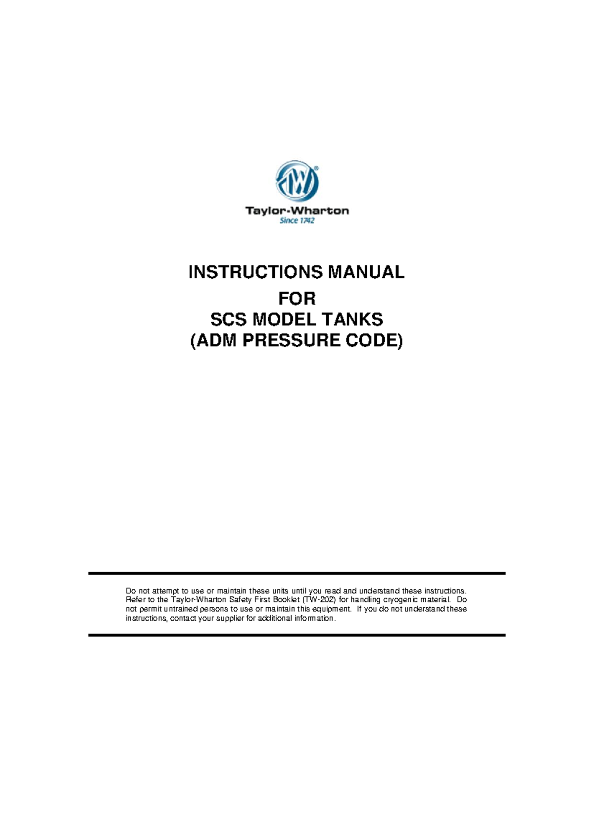 Manual-SCS- Model - INSTRUCTIONS MANUAL FOR SCS MODEL TANKS (ADM ...