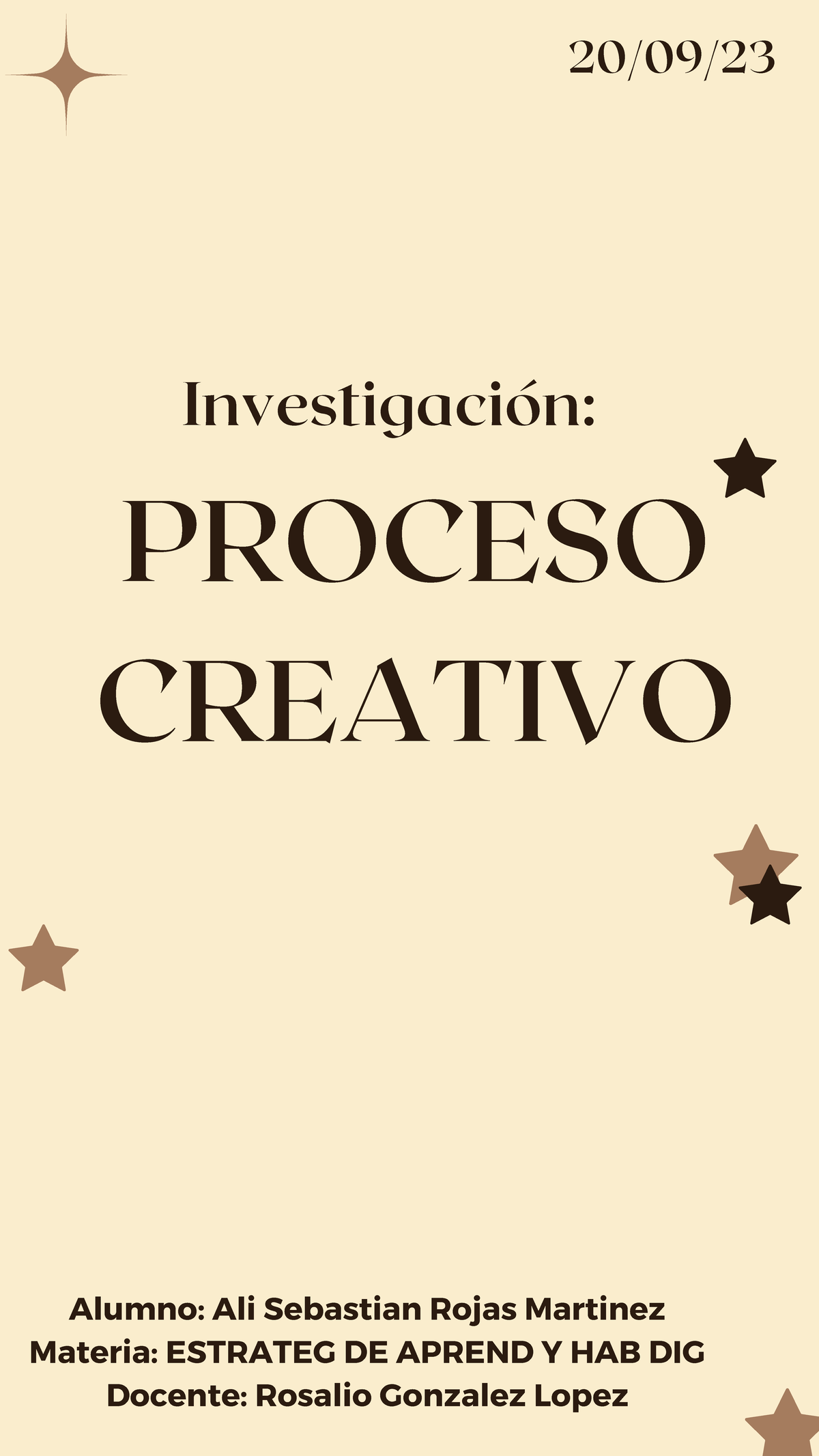 Proceso Creativo - PROCESO CREATIVO Alumno: Ali Sebastian Rojas ...