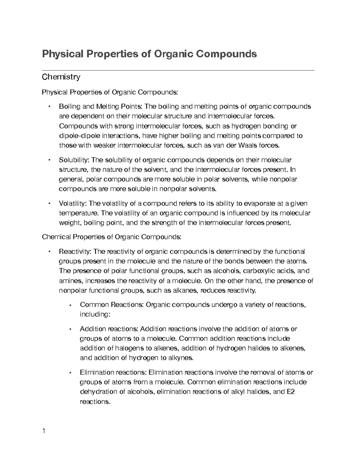 Physical Properties of Organic Compounds - Physical Properties of ...