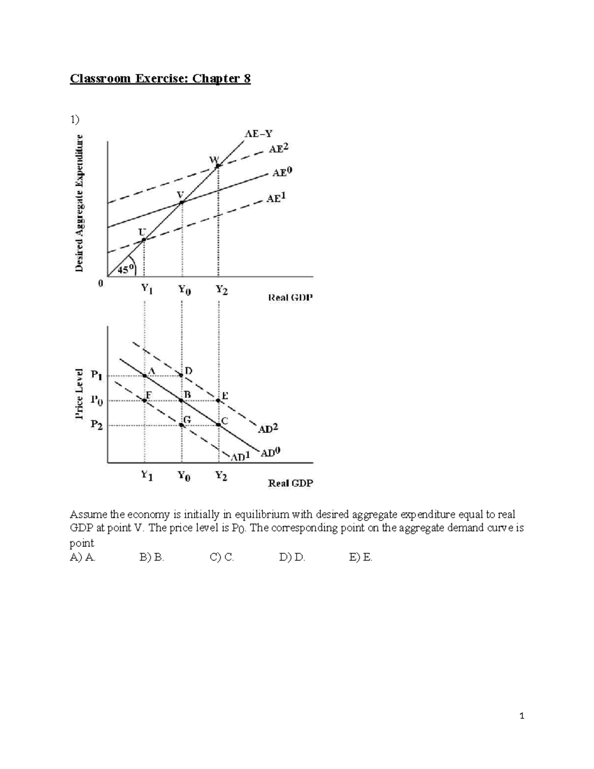 Exercise-chapter-8 - Ec140 - Classroom Exercise: Chapter 8 1) Assume ...