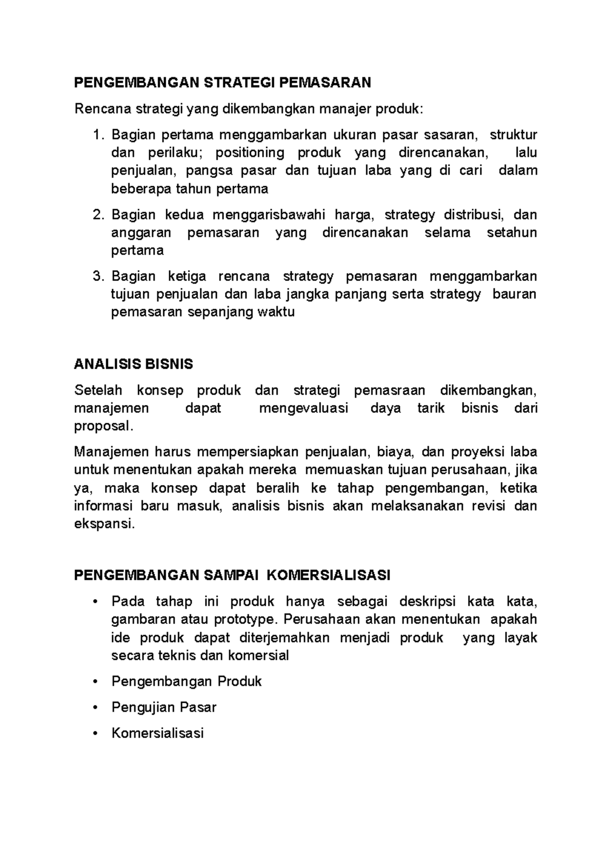 Pengembangan Strategi Pemasaran - PENGEMBANGAN STRATEGI PEMASARAN Rencana strategi yang ...