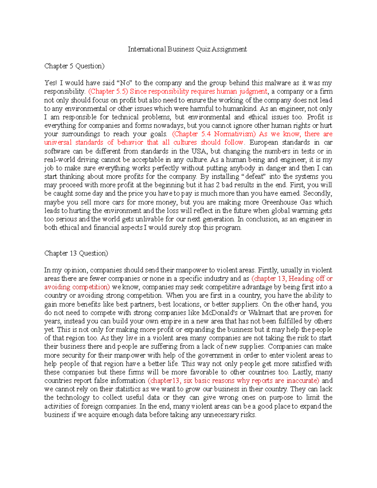 Final Essay Questions - Exam answers - International Business Quiz ...