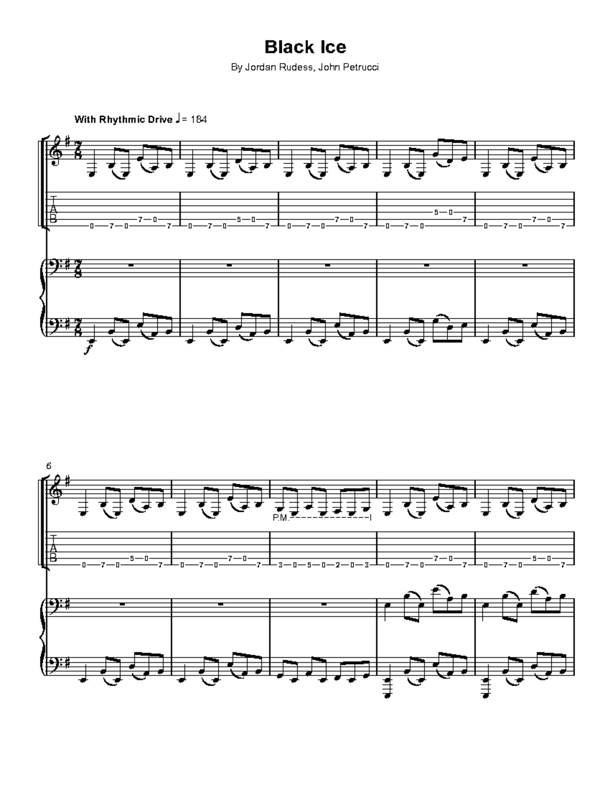 Black Ice Guitar and Piano sheet music - ° ¢ { ° ¢ { Black Ice By ...