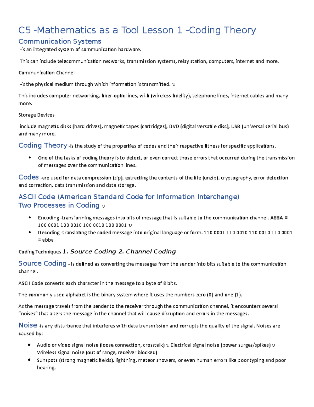 C5 Codingmathm - lectyure - C5 -Mathematics as a Tool Lesson 1 -Coding ...