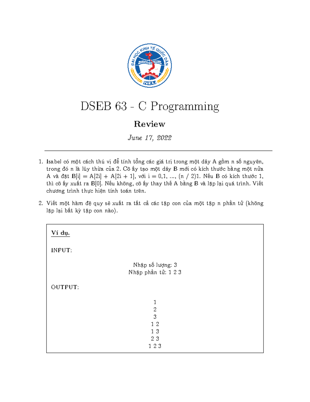  n T p Cu i K Code C Code C Code C Code C DSEB 63 C Programming