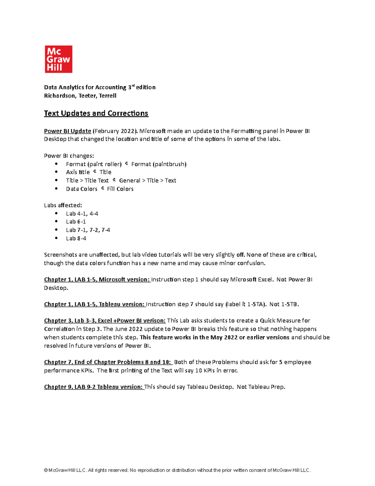 Richardson DAA 3e Text Updates 2 - Data Analytics for Accounting 3rd ...