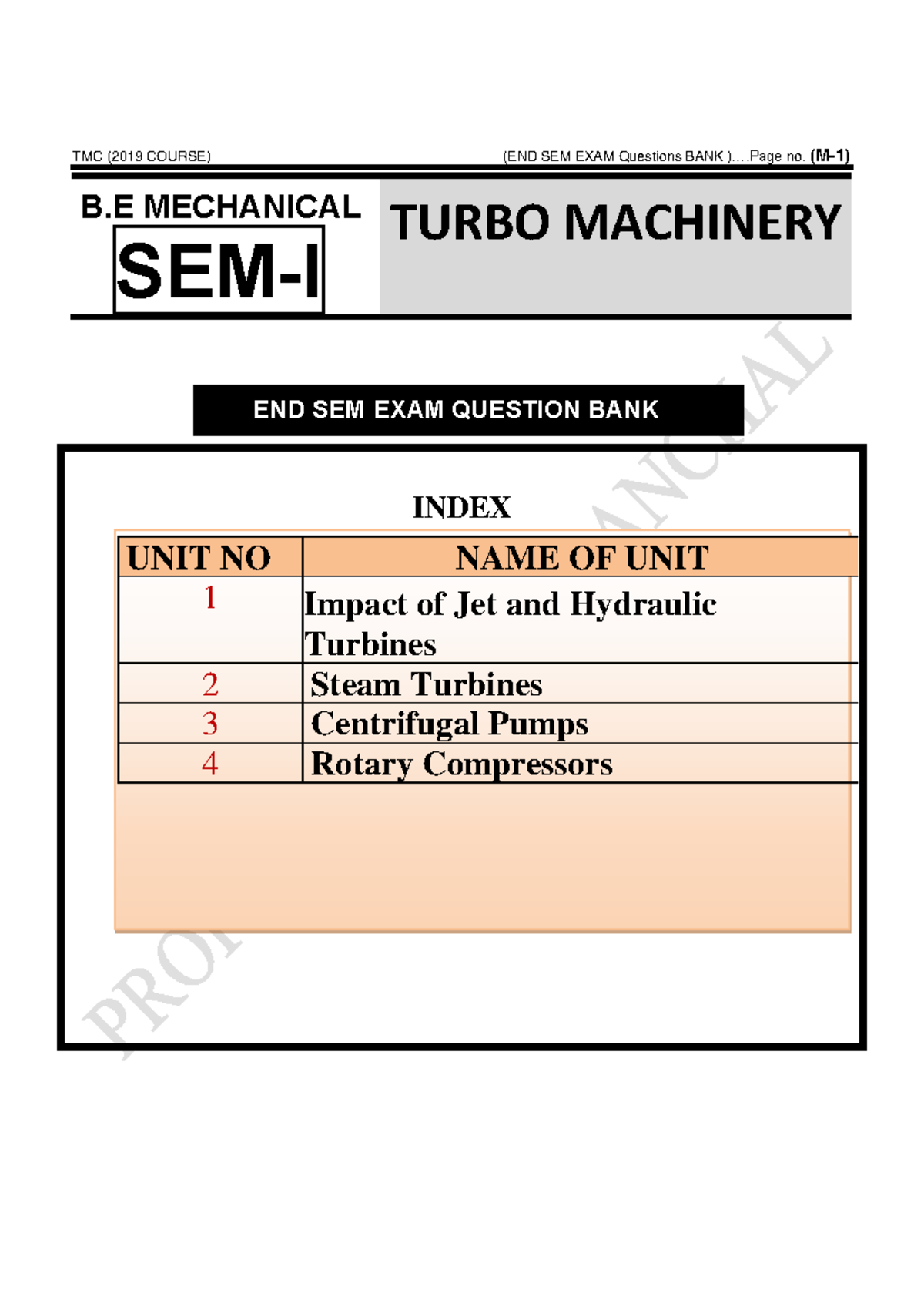 Turbo END SEM Question BANK ( Panchal Rajkumar) - TMC (2019 COURSE) (END SEM EXAM Questions BANK ...