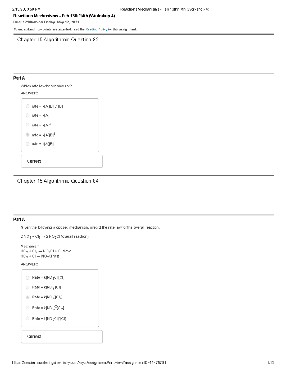Reactions Mechanisms - Feb 13th 14th (Workshop 4) - Chapter 15 ...