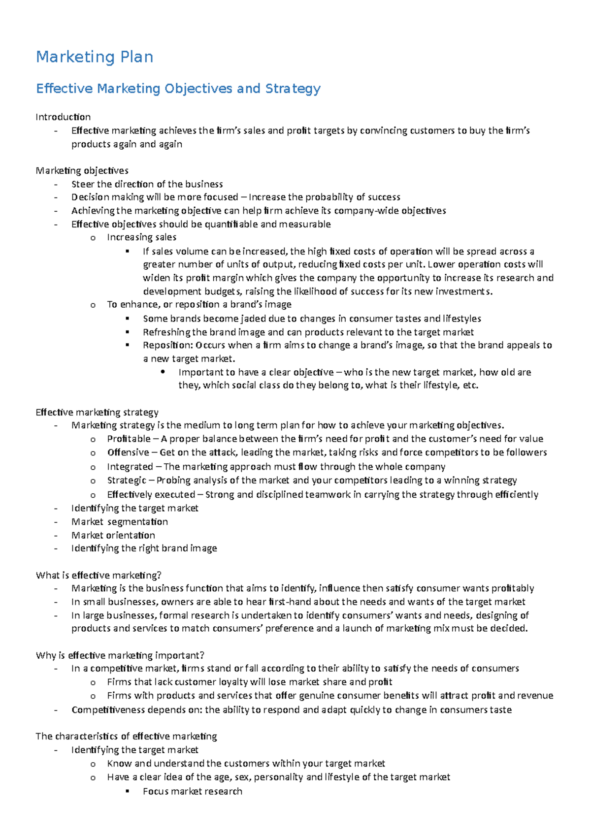 Business Unit 2 - talks about experiment - Marketing Plan Effective ...