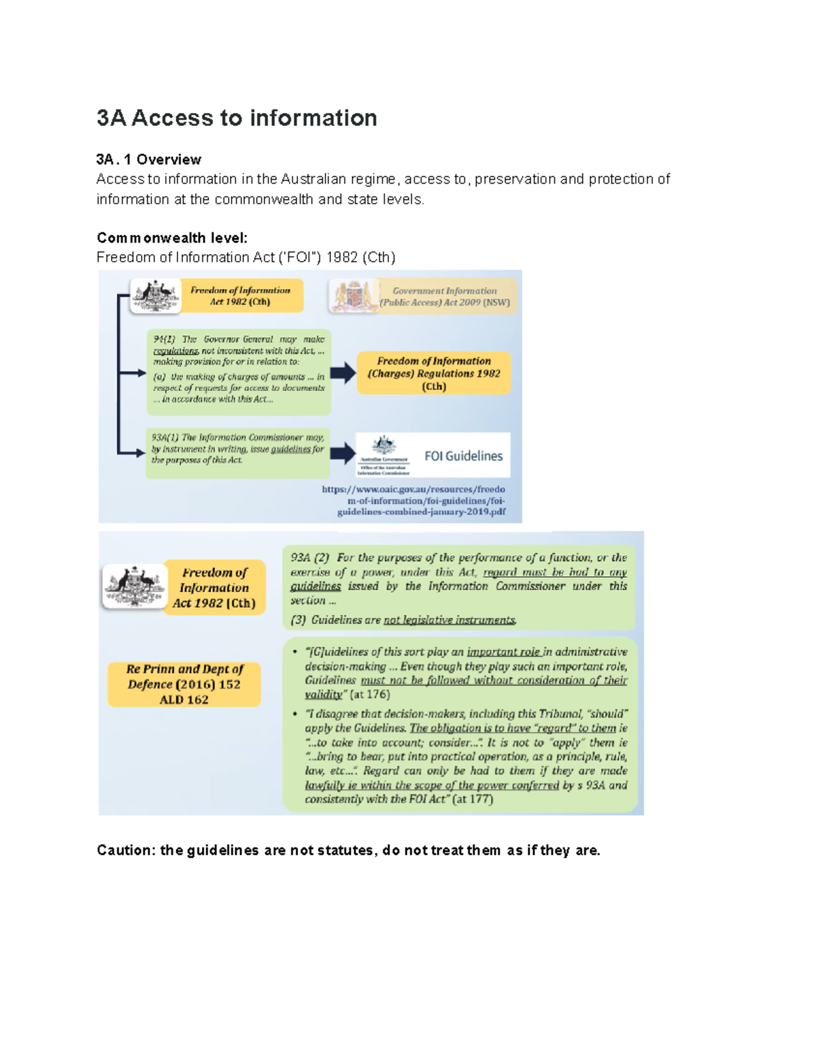 Admin Law -Tutorial 3 questions - 3A Access to information 3A. 1 ...
