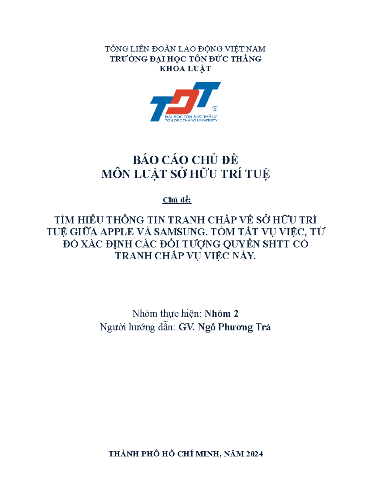 SHTT N2 CĐ2 - TÌM HIỂU THÔNG TIN TRANH CHẤP VỀ SỞ HỮU TRÍ TUỆ GIỮA ...