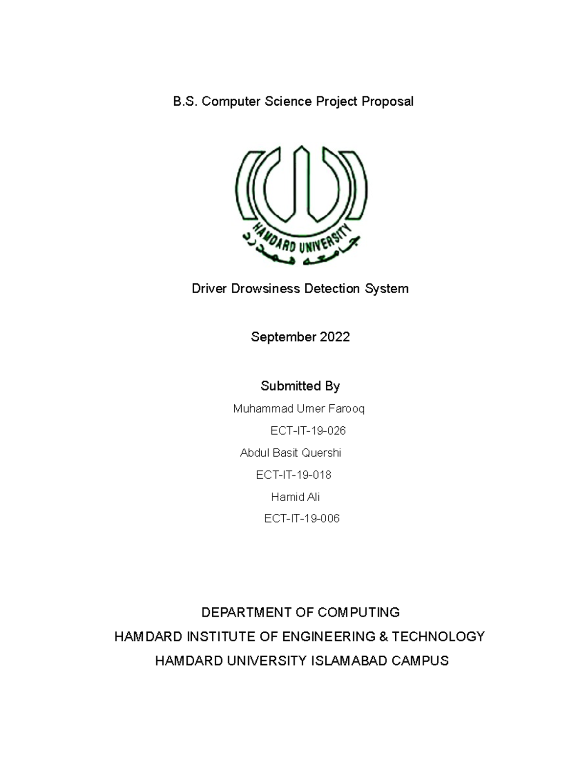 Drowiness proposal complete - B. Computer Science Project Proposal ...