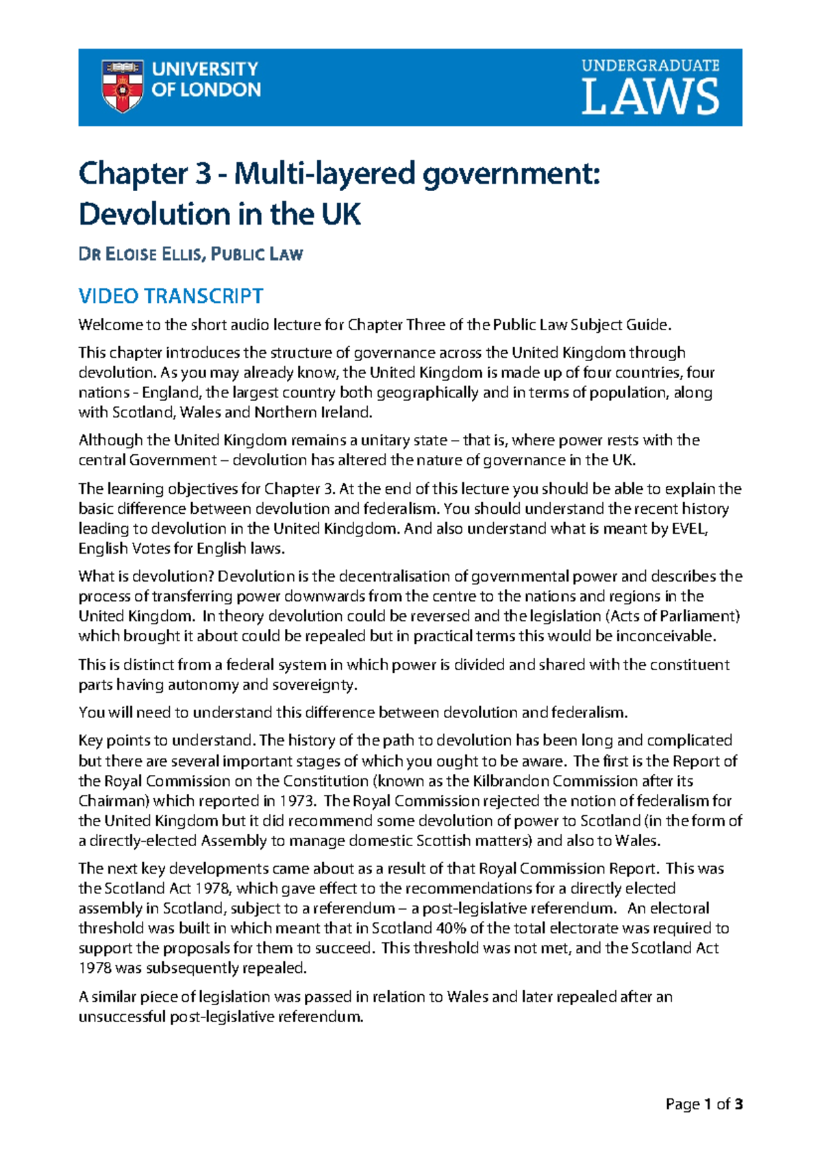 Chapter 3 - transcript - he did it - Page 1 of 3 Chapter 3 - Multi-layered government ...