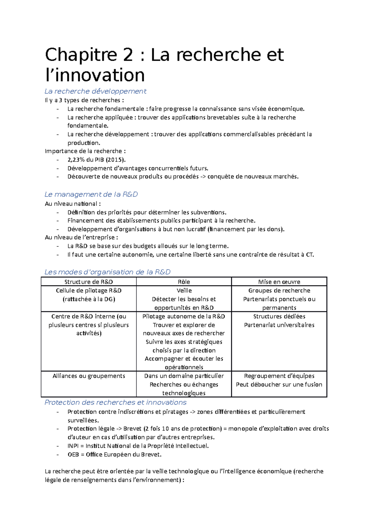 Chapitre 2 AS - La recherche et l innovation - Chapitre 2 : La ...