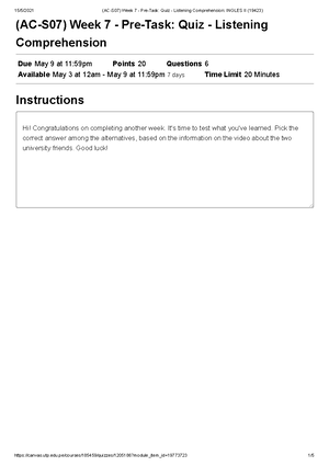 рџ Week 13 Pre Task Grammar Unit 3 Time To Practice 1 Ingles I рџ