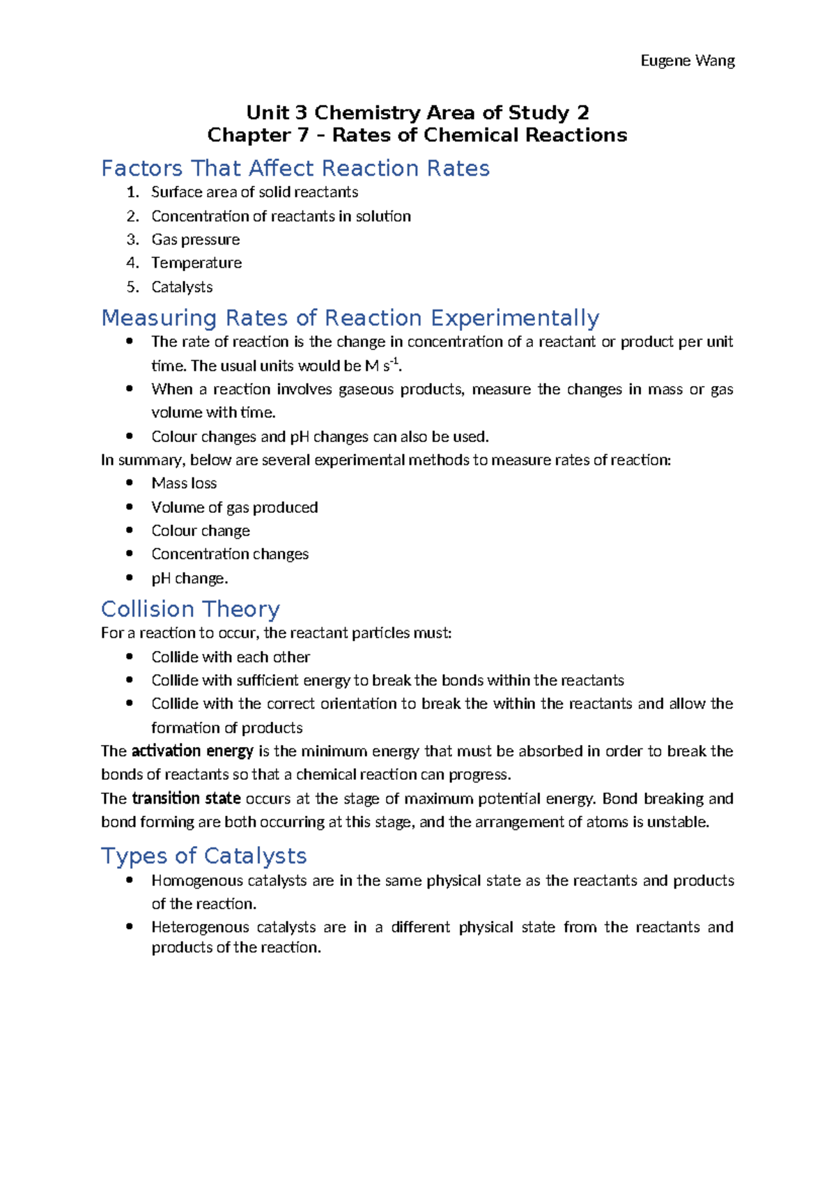 Chem Acc Methods Resources - Unit 3 Chemistry Area of Study 2 Chapter 7 ...