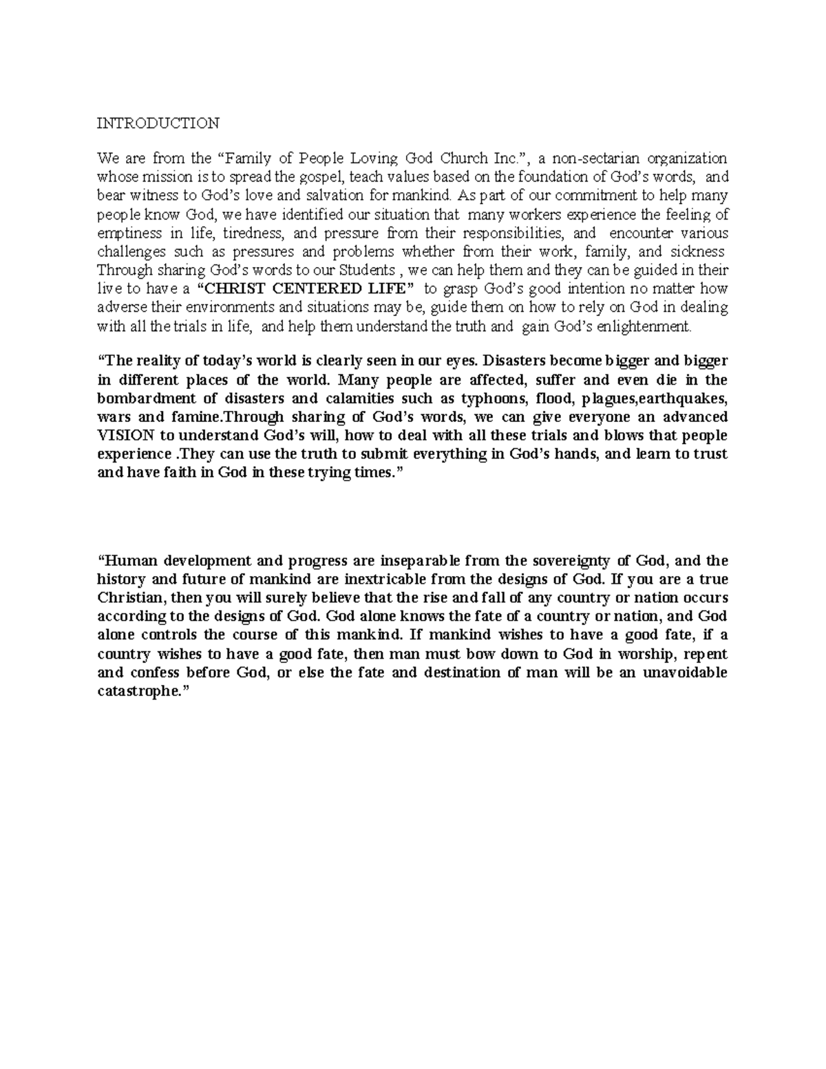 Introduction - 1ST EXAM - INTRODUCTION We are from the “Family of ...