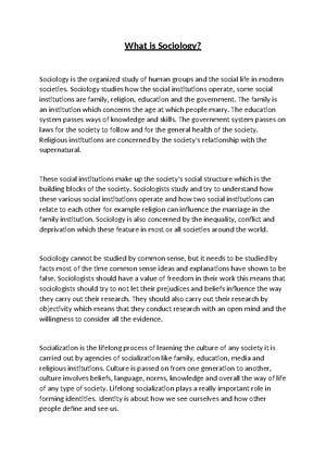 Sociology Notes - gryt - Sociology Notes Young and Wilmott (symmetrical ...