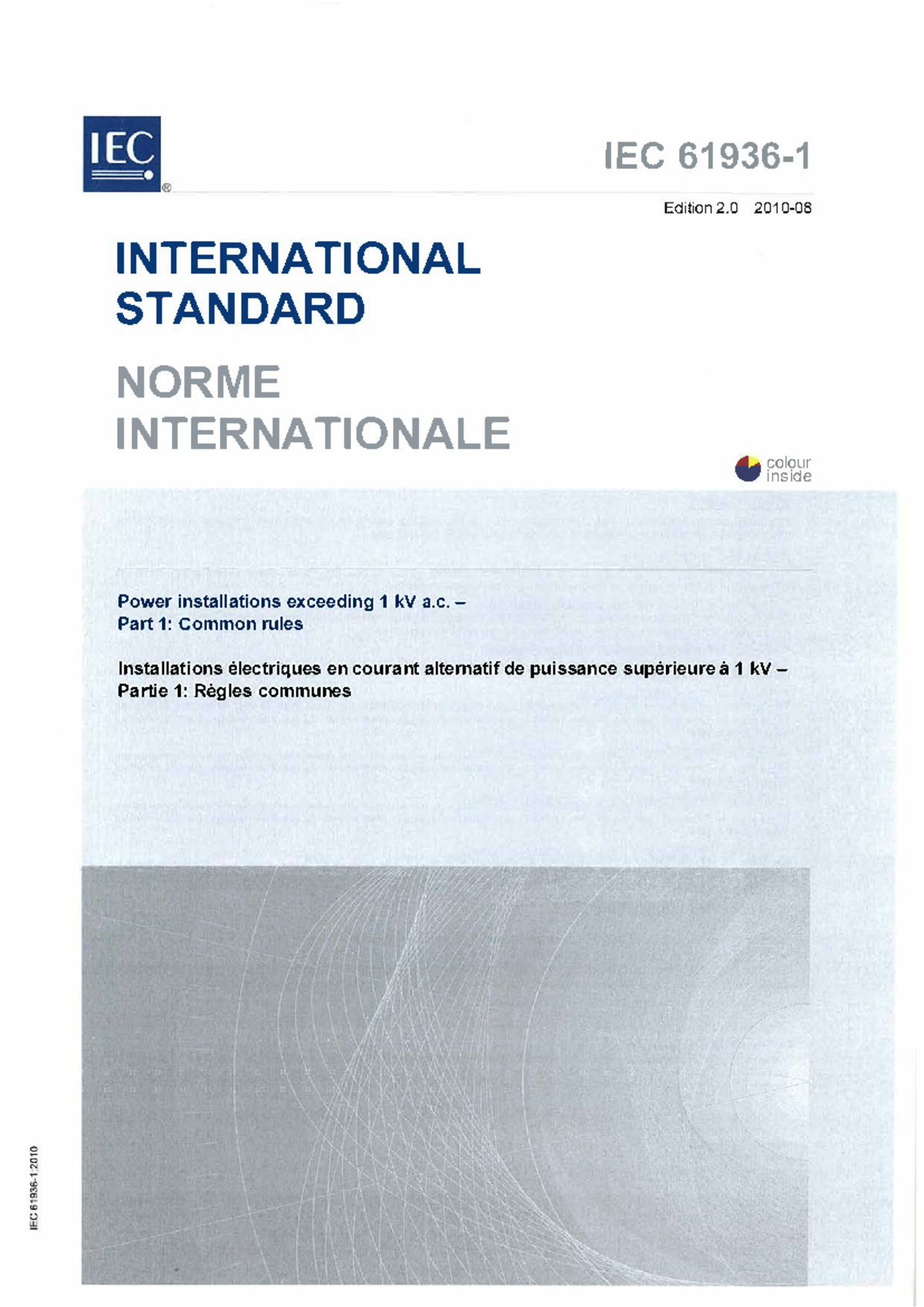 IEC 61936-1 - ............. - Subestaciones - INTERNATIONAL STANDARD ...