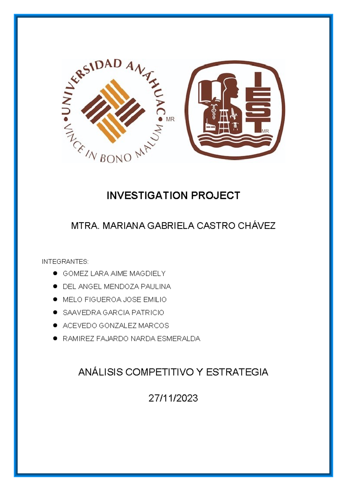 Aeroméxico vs Vivaaerobus-final - INVESTIGATION PROJECT MTRA. MARIANA ...