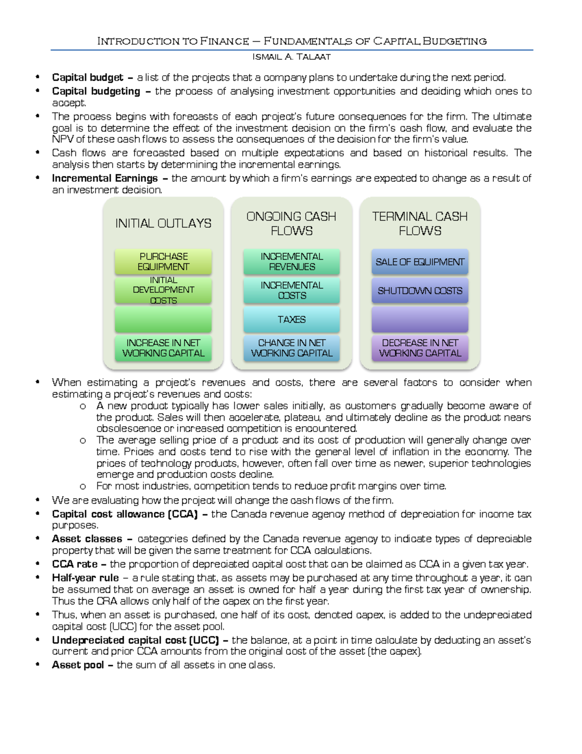 Introduction to Finance Fundamentals of Capital Budgeting - Studocu