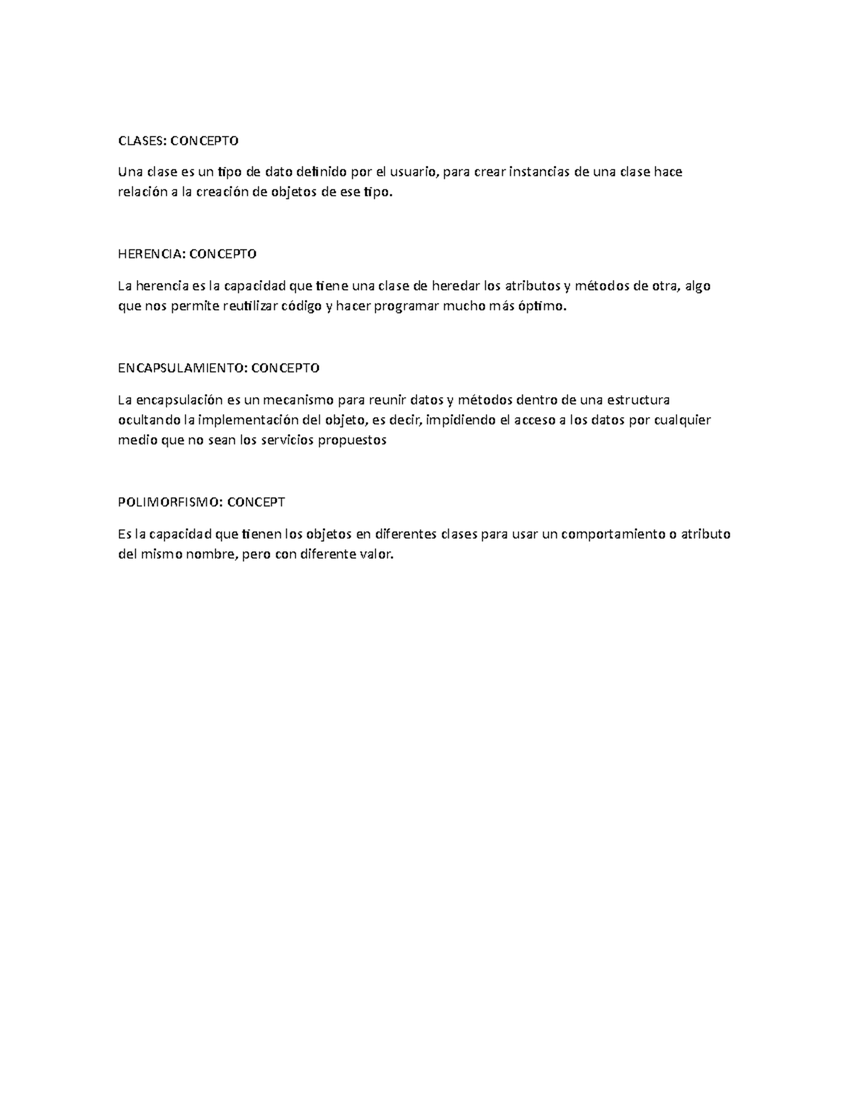 Clases - HOLA - CLASES: CONCEPTO Una clase es un tipo de dato definido ...