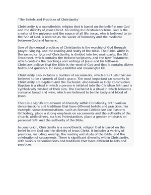 The Role of Christianity in Modern Society - "The Role of Christianity ...