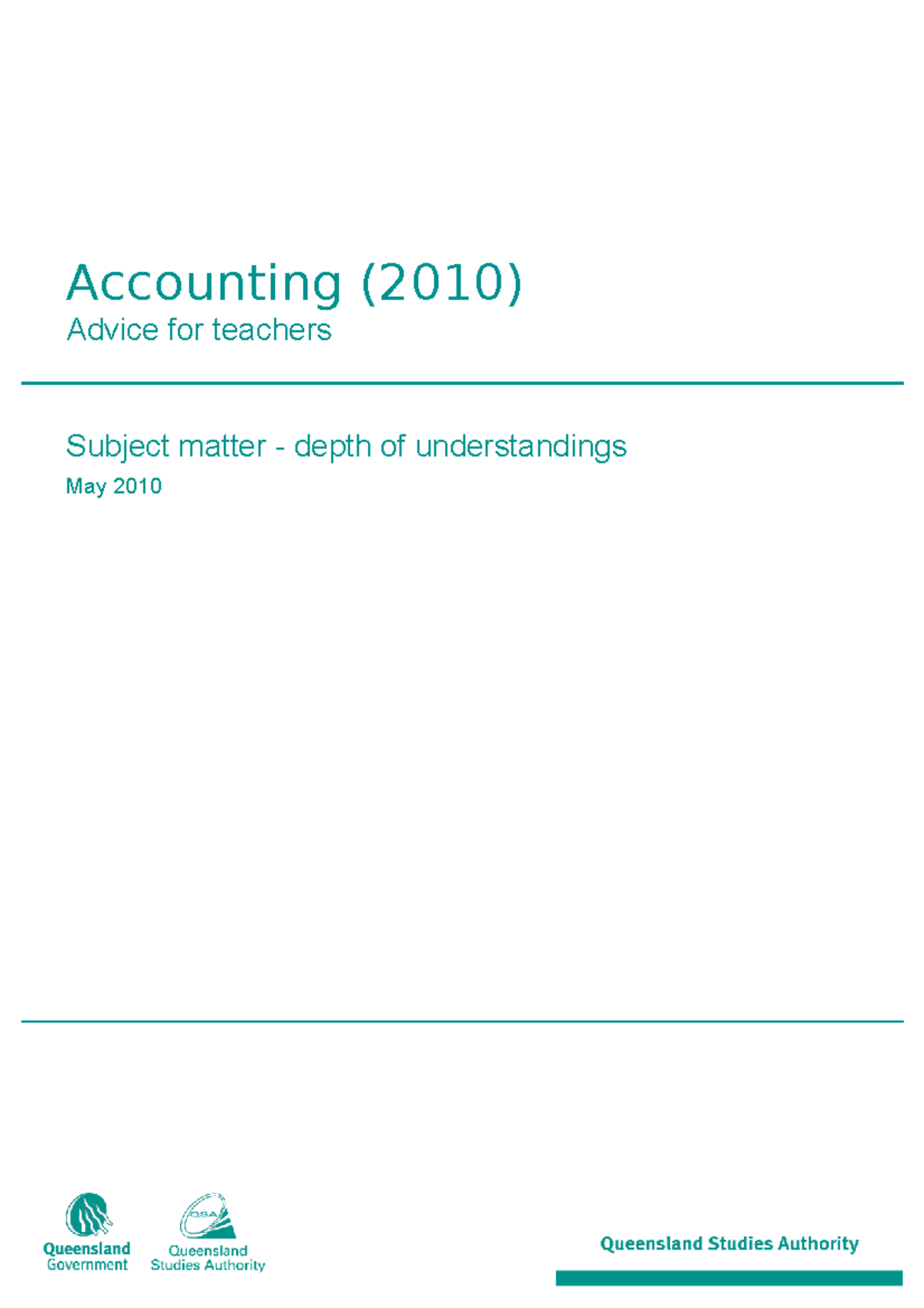 Snr accounting 10 advice understandings - Accounting (2010) Advice for ...