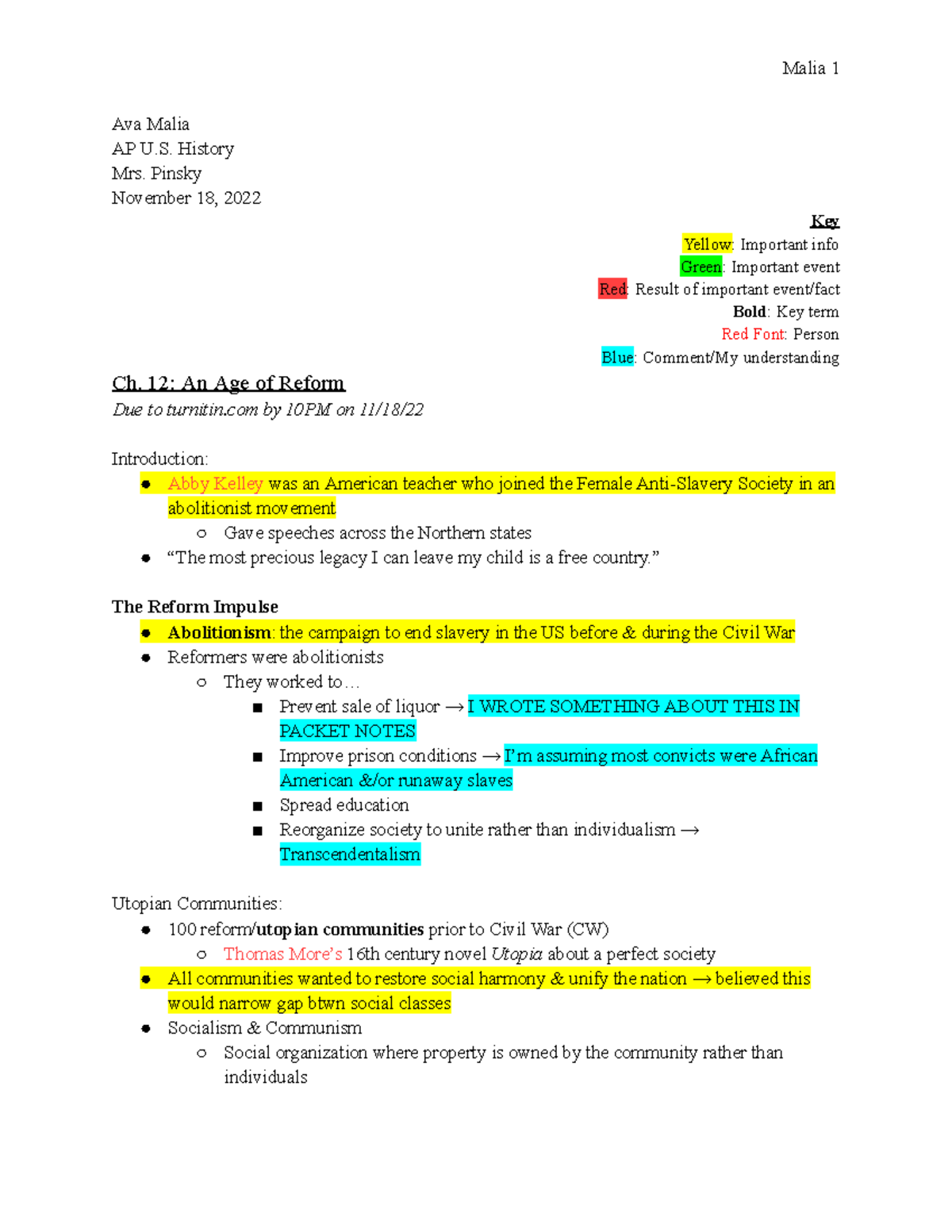 Give Me Liberty! Chapter 12 APUSH Notes - Ava Malia AP U. History Mrs ...