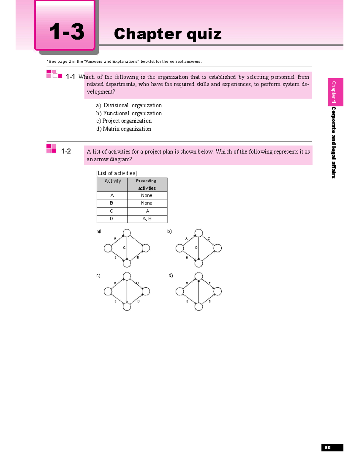 ITPassport Book 2009 - Chapter 1 Quiz - 1-3 Chapter quiz *See page 2 in ...