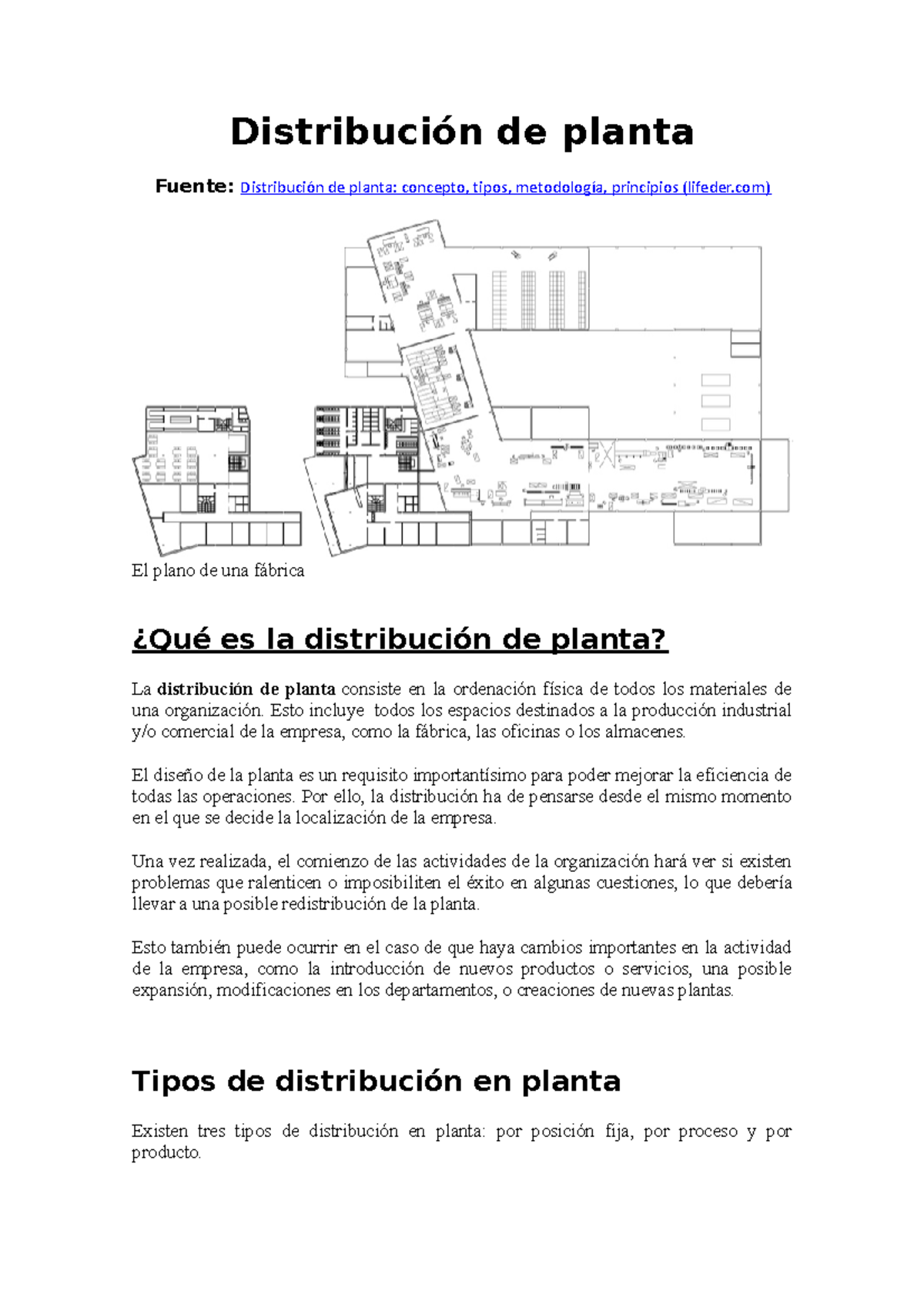 2. Distribución de planta - Distribución de planta Fuente: Distribución ...