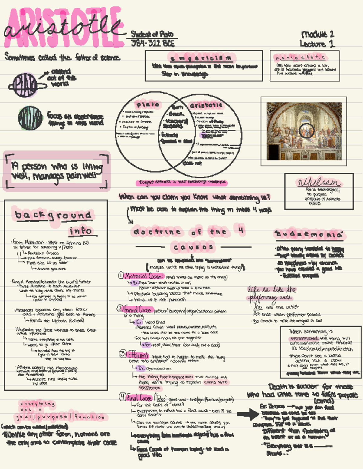 Aristotle notes 1 - aristotle Student of Plato module 2 384 - 322BCE ...