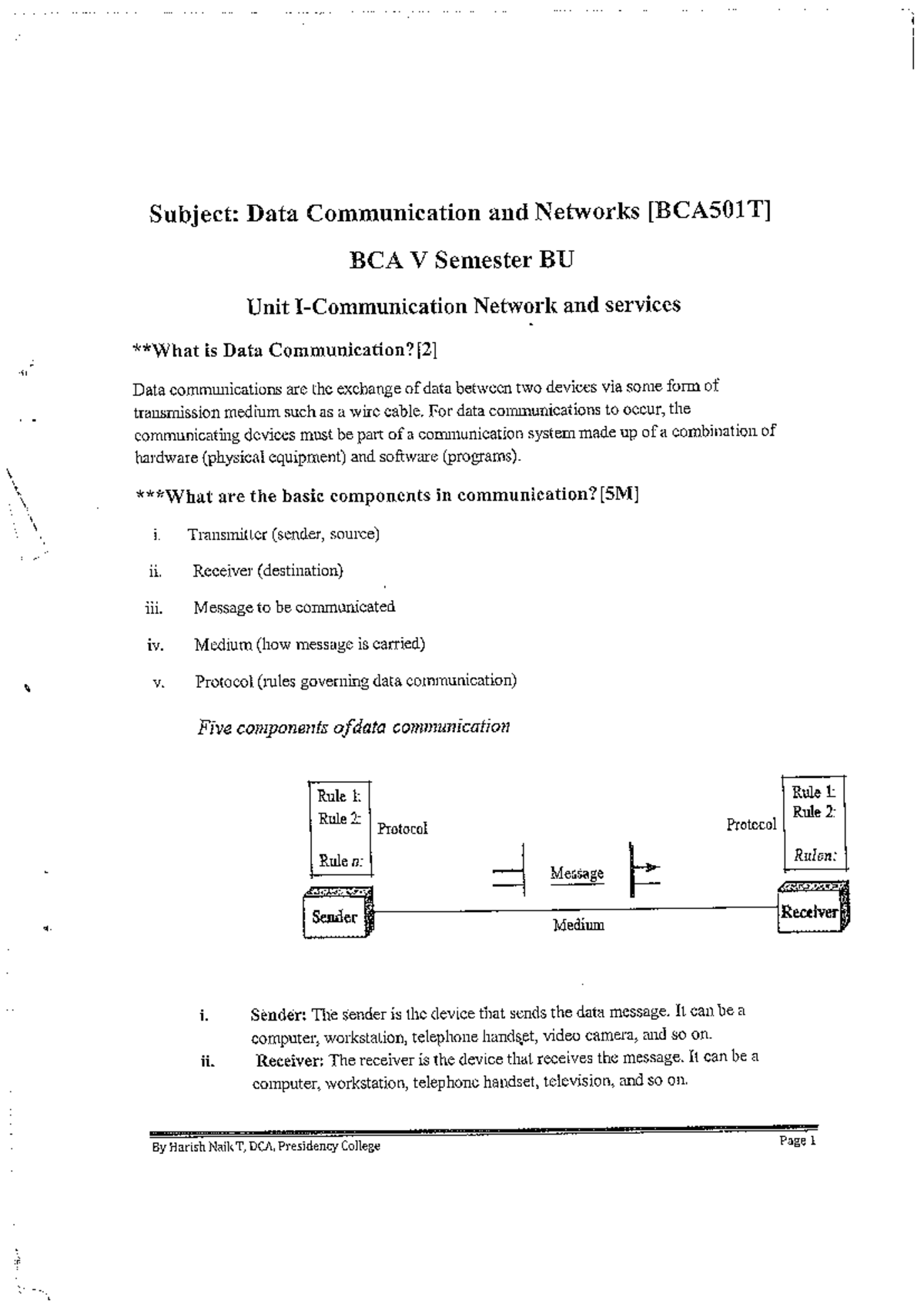 Data Communication and Network - 5th Semester - Bachelor of computer ...