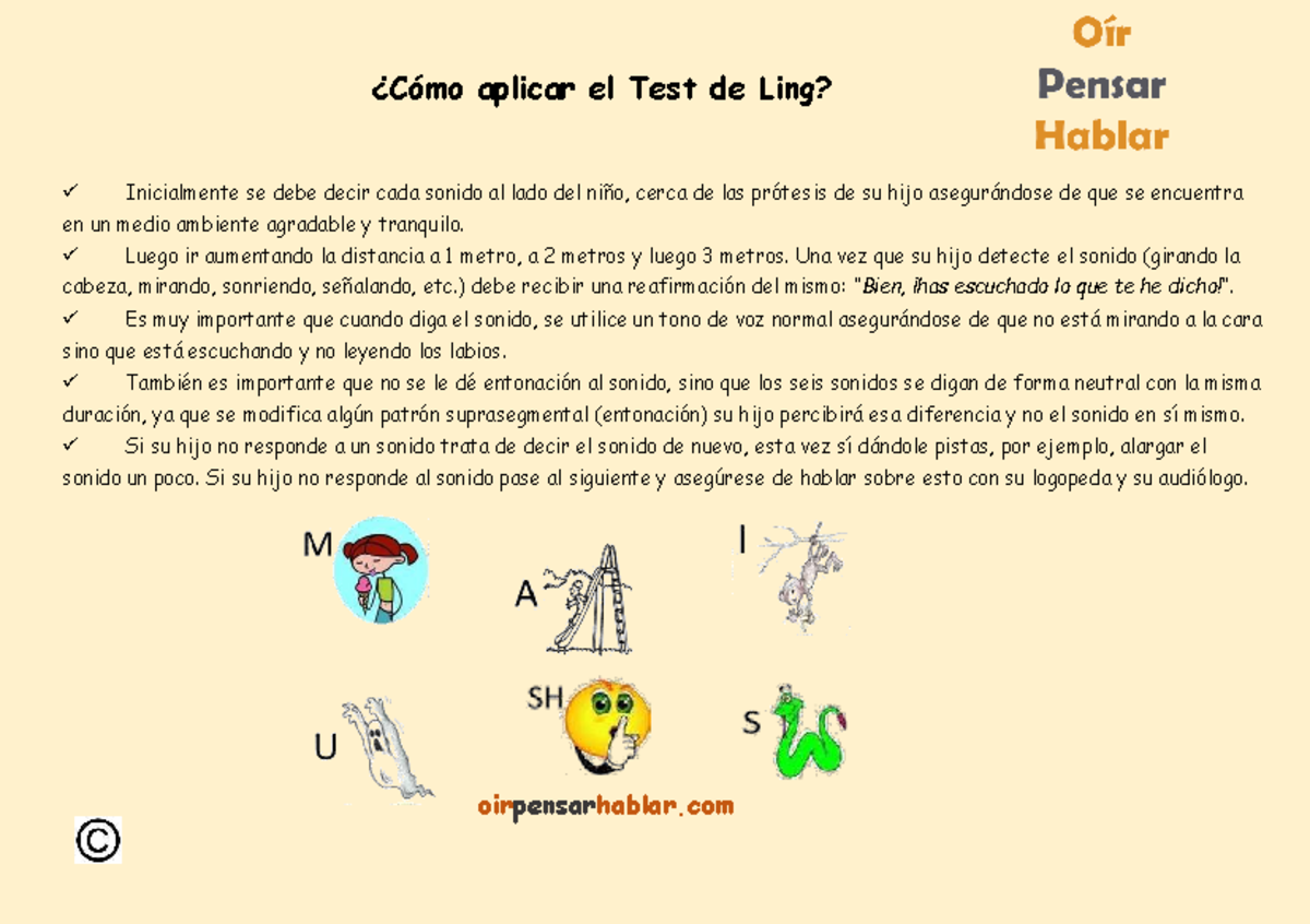 Como aplicar el test de LIng - ¿Cómo aplicar el Test de Ling? ü ...