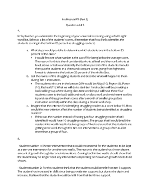 Entry ticket week2 - In class notes and reading responses - EDP 494 ...