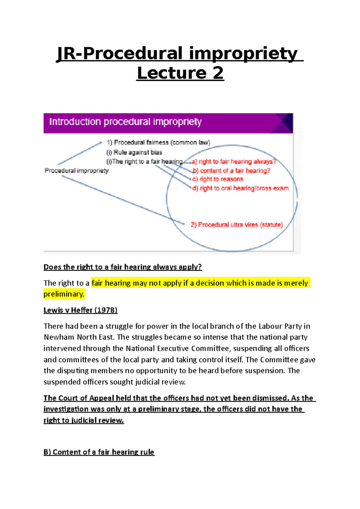 JR-Procedural impropriety Part 2 - JR-Procedural impropriety Lecture 2 ...
