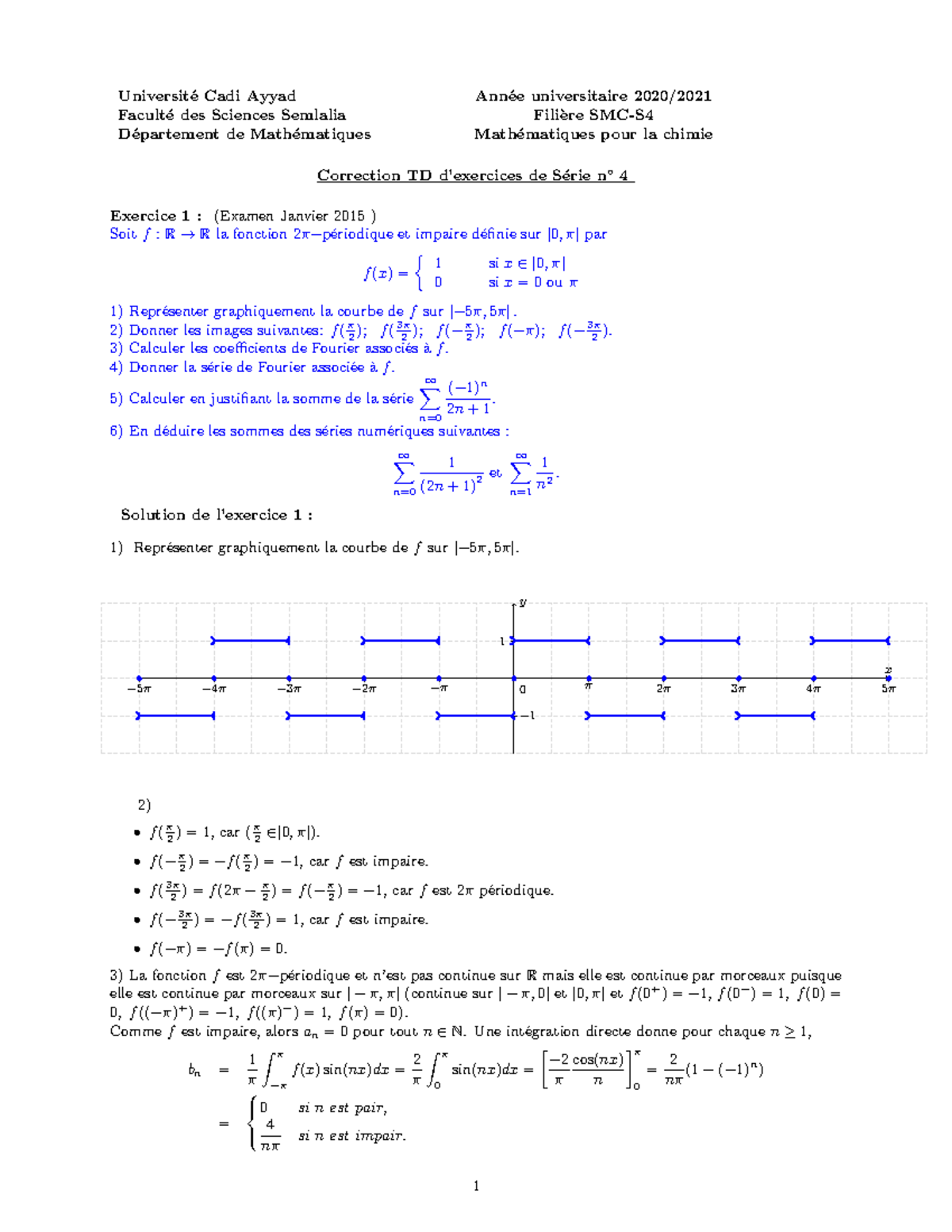 Corrigé Série 4 SMC S3 2021 - Universit ́e Cadi Ayyad Facult ́e des ...