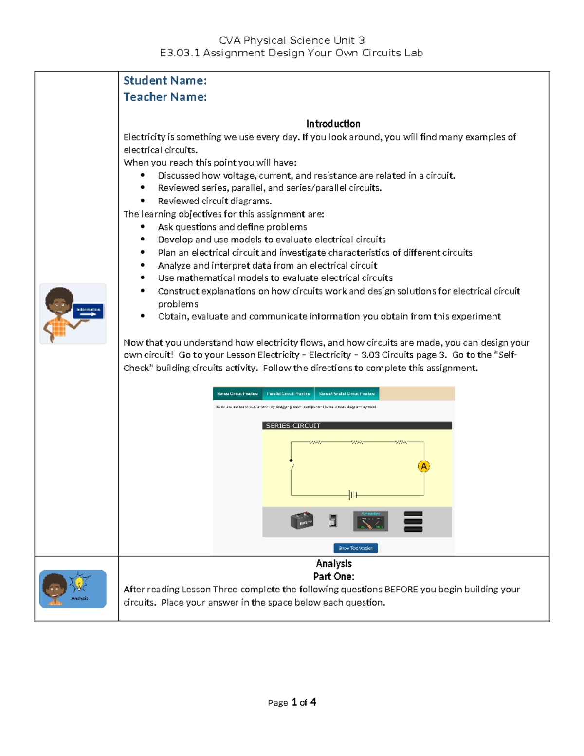 E3.03.1 Design Your Own Circuit Lab - E3.03 Assignment Design Your Own ...