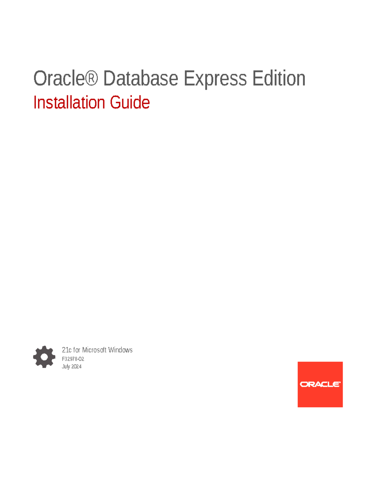 Database Express Edition Installation Guide Microsoft Windows Oracle