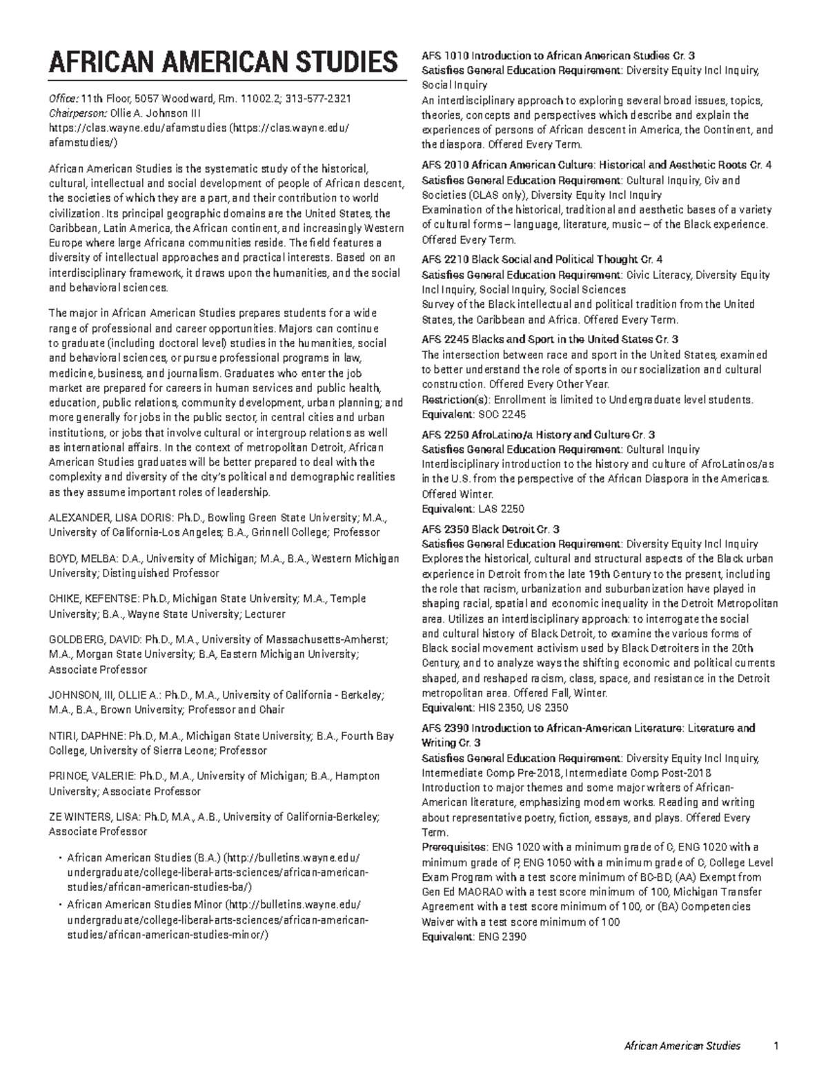 African-american-studies - AFRICAN AMERICAN STUDIES Office: 11th Floor ...