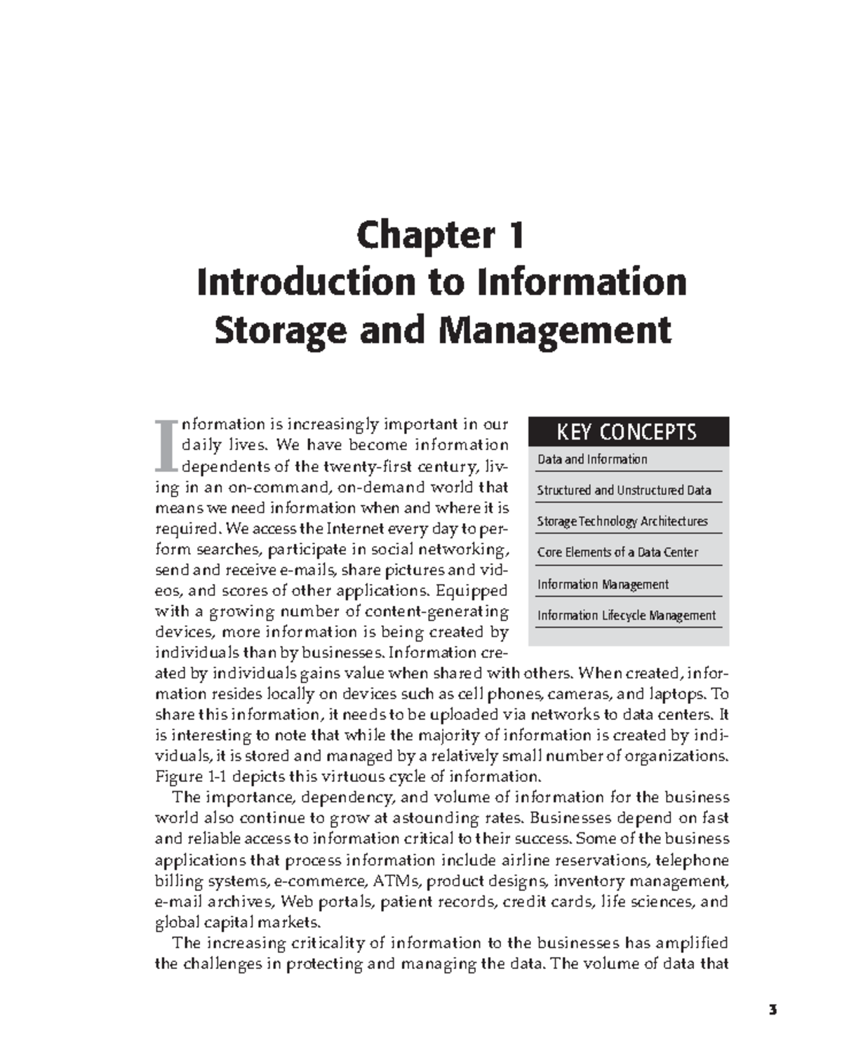 Chapter 1 - ISM Textbook - 3 Chapter 1 Introduction to Information Storage and Management I ...
