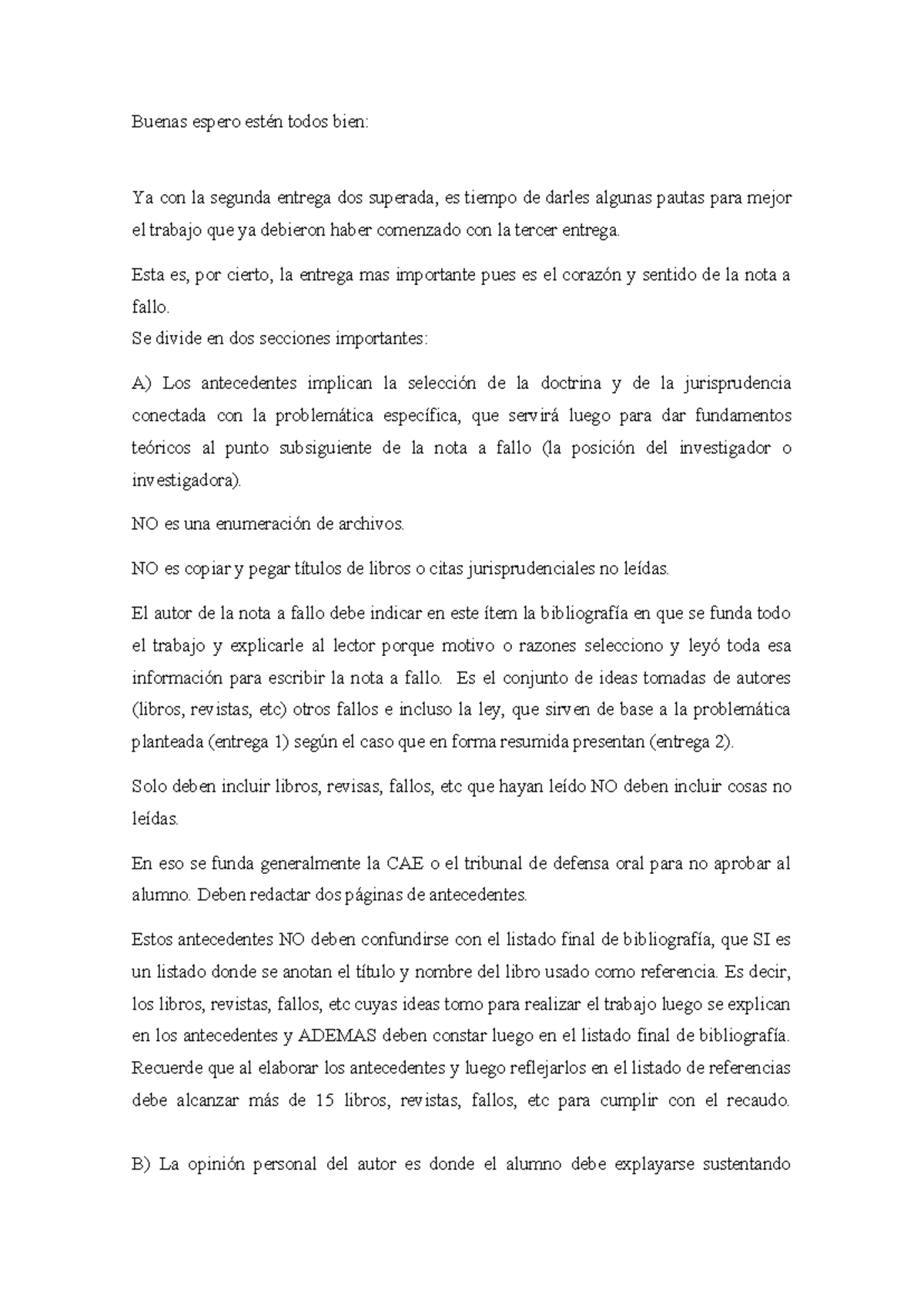 Guia entrega 3 TFG - guia - Buenas espero estén todos bien: Ya con la segunda entrega dos ...