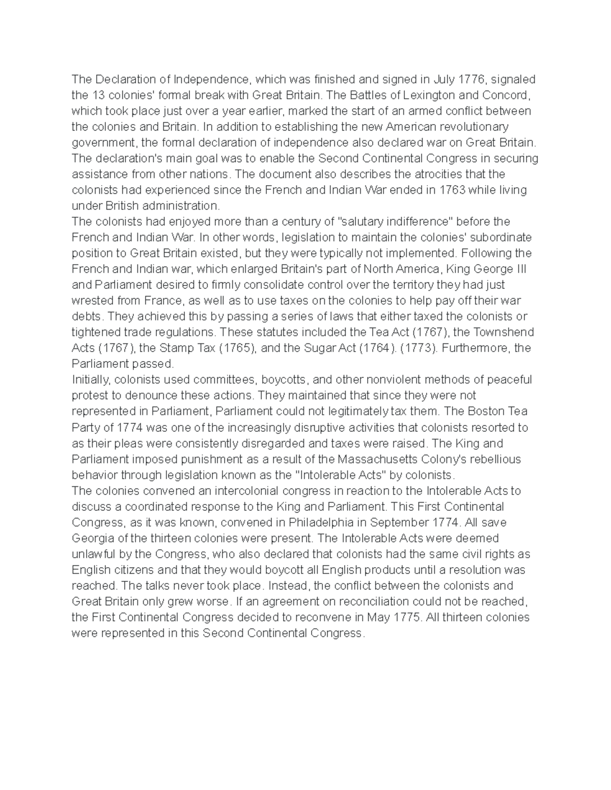 The Declaration of Independence (1776) summary - The Declaration of ...