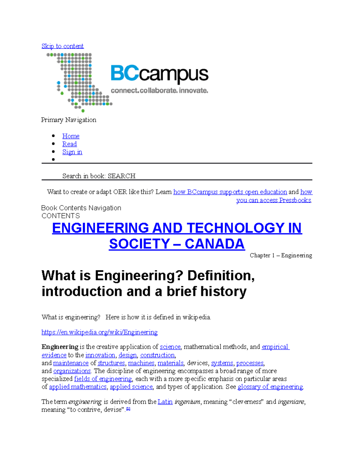 Engineering - Skip to content Primary Navigation Home Read Sign in ...