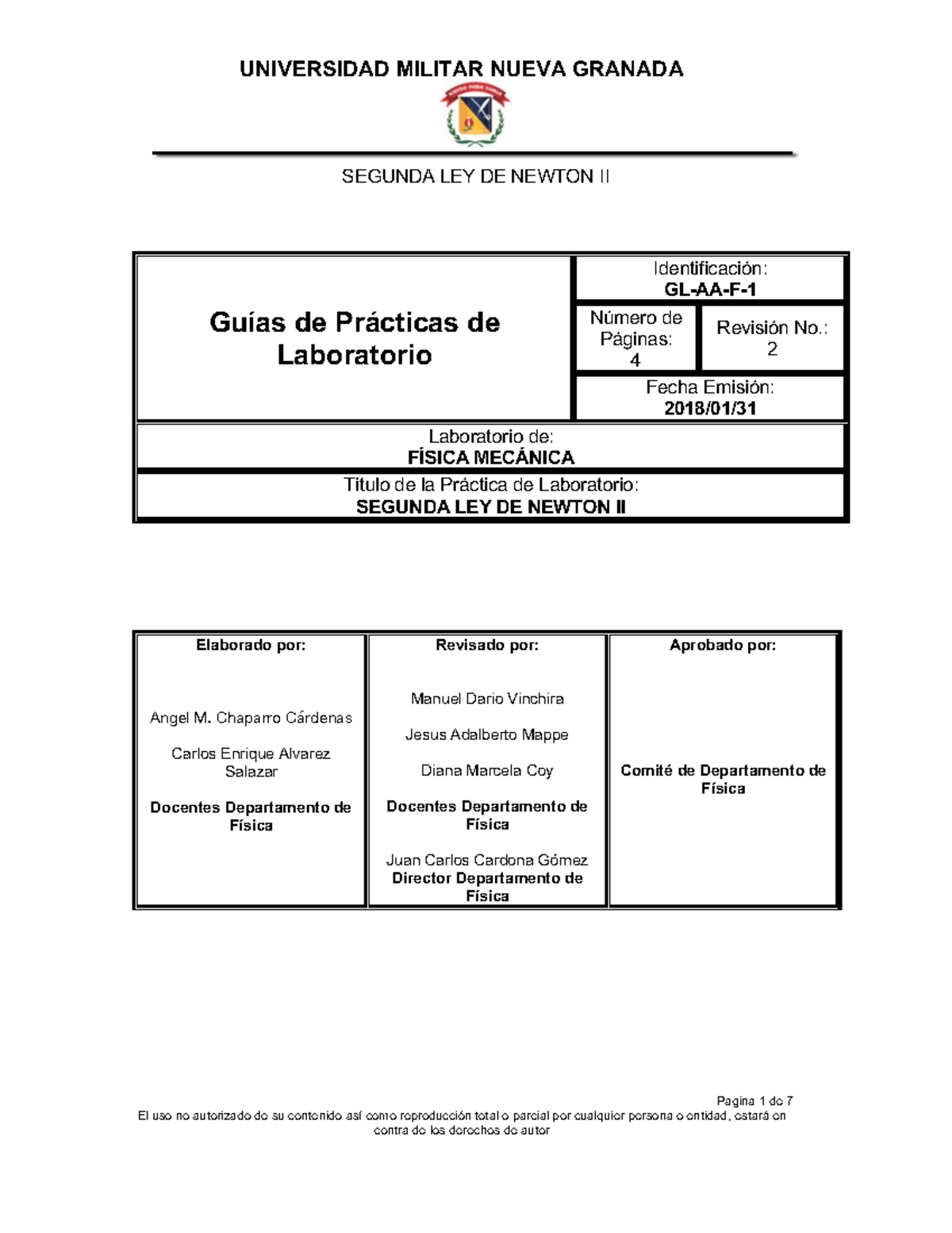 10 Segunda ley de Newton II - SEGUNDA LEY DE NEWTON II El uso no ...