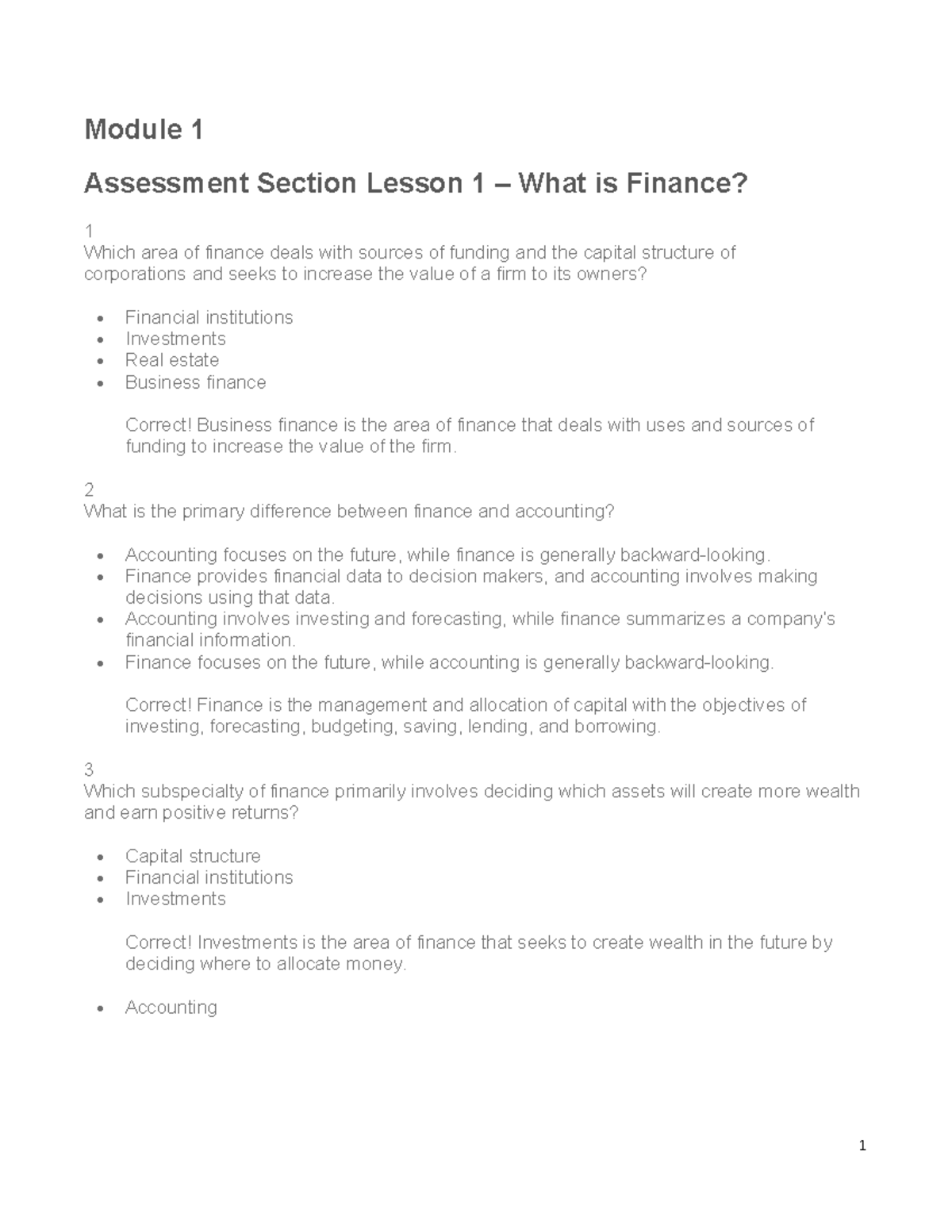 Quizes - Take a look at all practice quizzes for this course - Module 1 ...