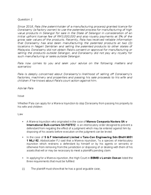 Writ and Statement of Claim question - MULTIMEDIA UNIVERSITY ...