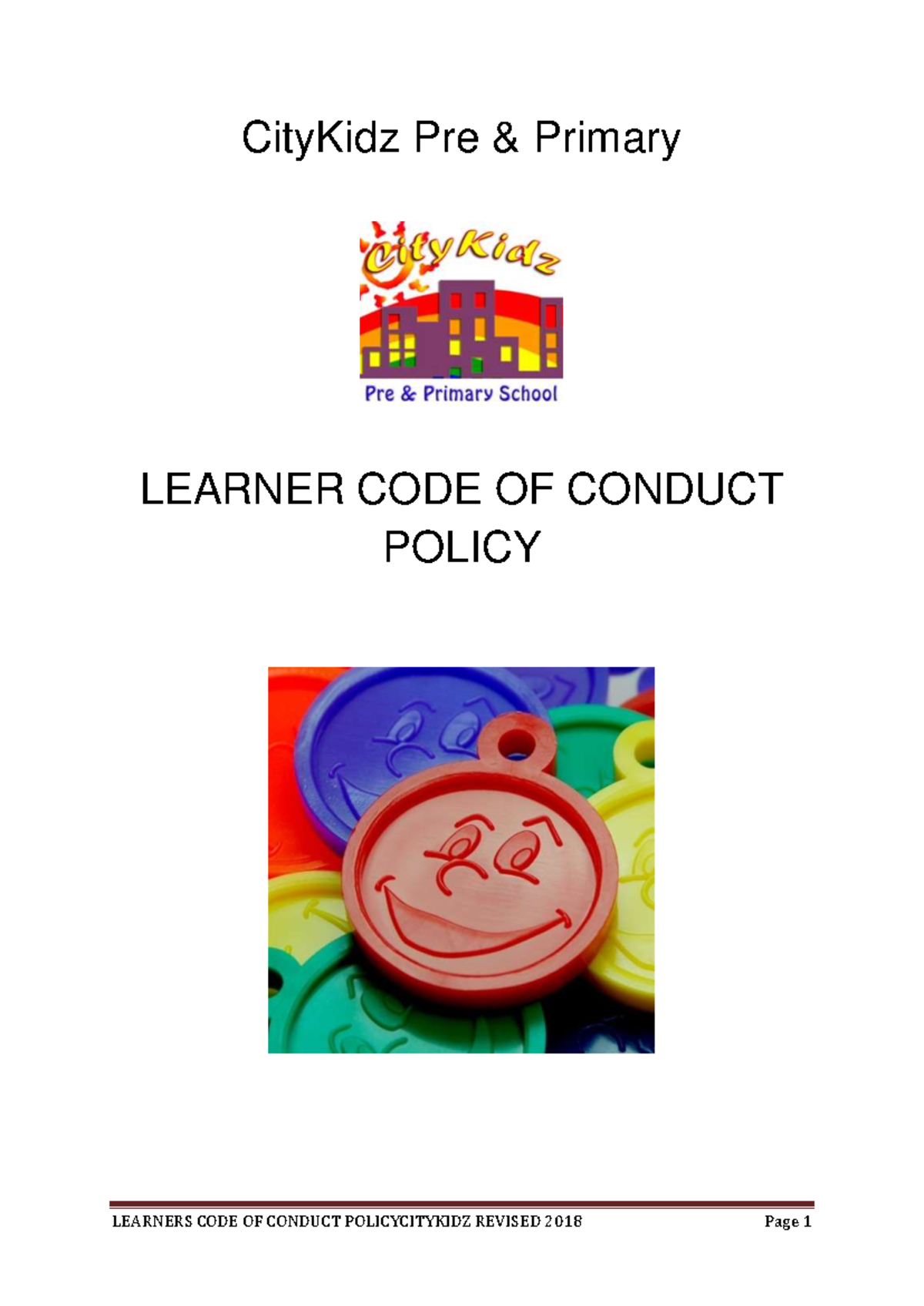 MDPE5111 SB3 Example Code of Conduct Policy HOP Approved - CityKidz Pre ...