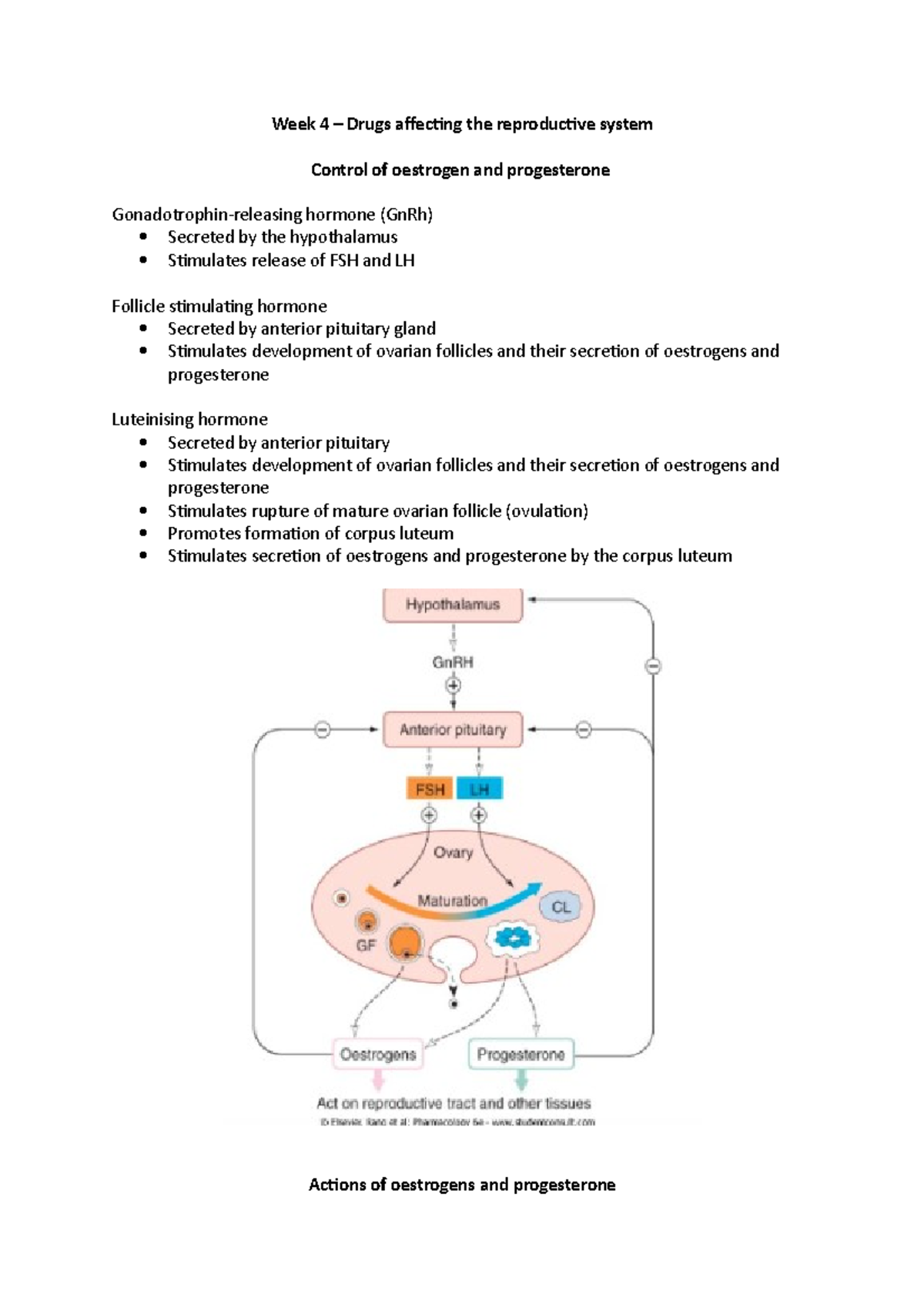Week 4 – Drugs affecting the reproductive system - Week 4 – Drugs ...