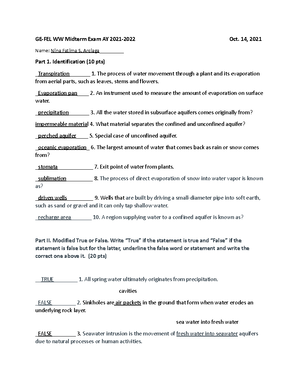 Arciaga Features and Characteristics of Surface water - Nina Fatima S ...